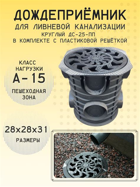 Дождеприемник,пластиковый круглый, дождесборник ДС-25-ПП с пластиковой ...