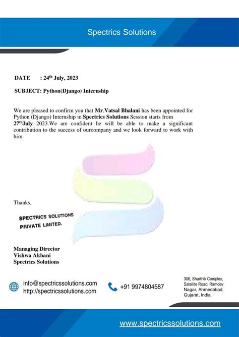 Vatsal Bhalani On Linkedin Python Django Internship
