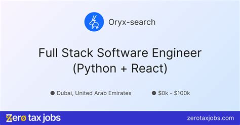 Full Stack Software Engineer Python React At Oryx Search