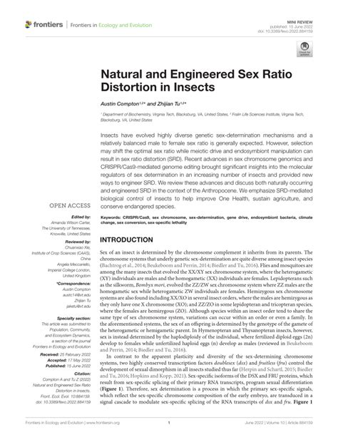 Pdf Natural And Engineered Sex Ratio Distortion In Insects