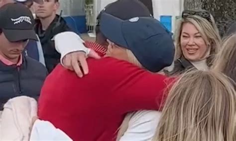 Tiger Woods And Ex Wife Elin Nordegren Joyfully Hug After He And Son