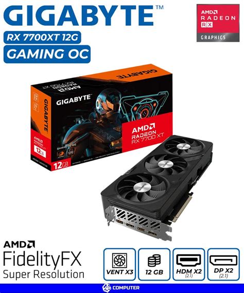 Tarjeta De Video Gigabyte Rx 7700xt 12gb Gaming Oc 3 Fan