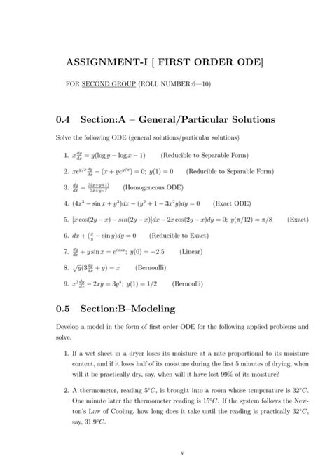 First Order Ordinary Differential Equations Pdf