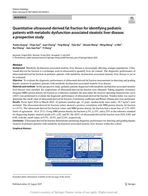Quantitative Ultrasound Derived Fat Fraction For Identifying Pediatric