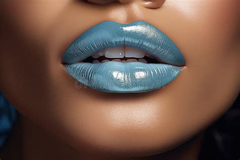A Young Unrecognized Mulatto With Blue Lipstick On Her Facegenerated