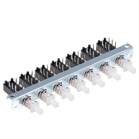 Uxcell Interlock Push Button Switch Piano Type DPDT Pin Row Amazon Com Industrial Scientific