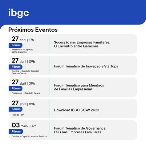 Eventos Ibgc Governançacorporativa Boaspráticas Ibgc Instituto