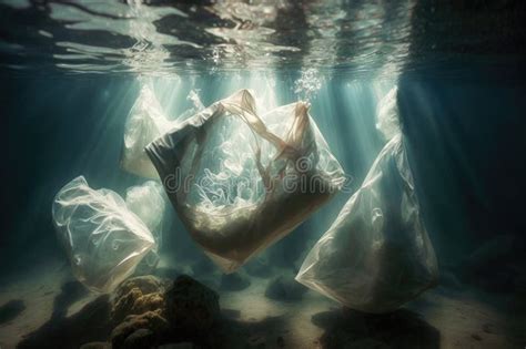 Massive Plastic Pollution Of The Sea Bottom Bags And Other Plastic