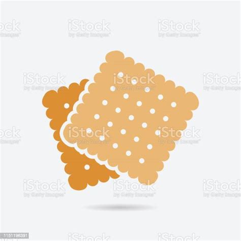 비스킷 쿠키 색 벡터 아이콘입니다 모바일 애플 리 케이 션 그림에 대 한 부엌의 요소입니다 비스킷 플랫 아이콘 웹 사이트 디자인 및 개발 달콤한 음식에 대한 스톡 벡터 아트