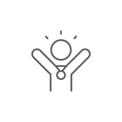 Self Confidence Icon Outline Style Empowered Person Inner Strength
