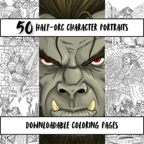 50 Half Orc Characters From Dungeons And Dragons Adult Coloring Pages