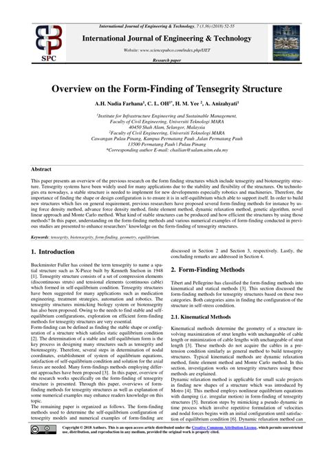 Pdf Overview On The Form Finding Of Tensegrity Structure