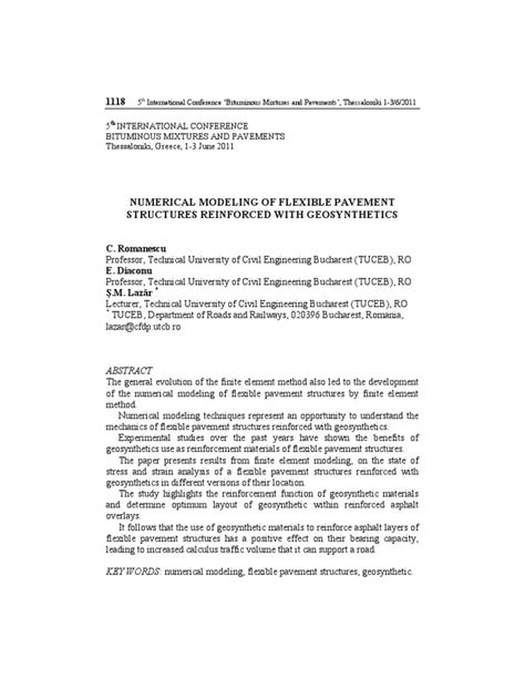numerical modeling of flexible pavement reinforced with geosynthetics