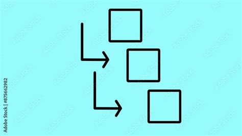 Animated Flowchart Icon Work Process Line Animation Step By Step