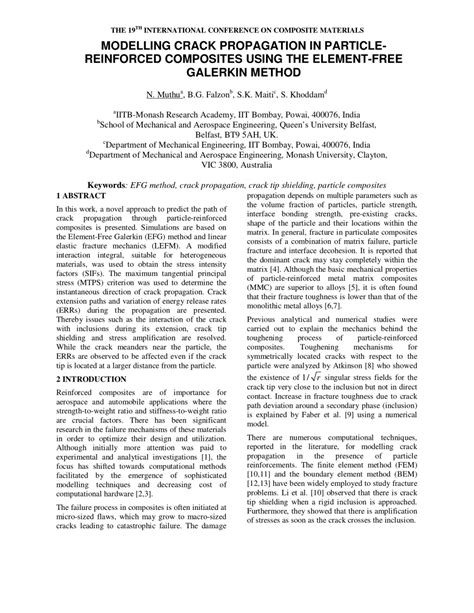 pdf modelling crack propagation in particle reinforced composites