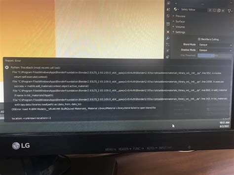 “python Traceback” Error Keeps Appearing Whenever I Try To Save A Material To A Material Library