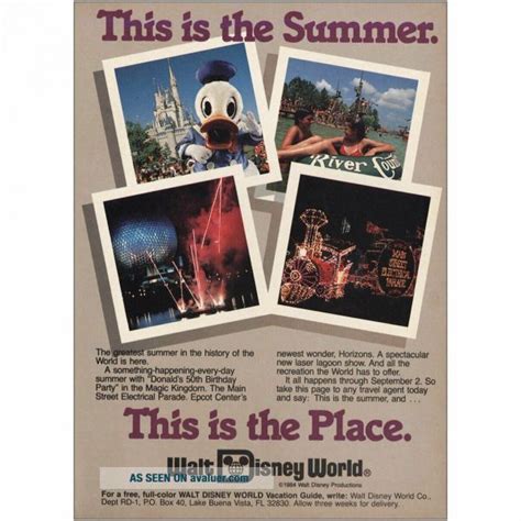 1984 Walt Disney World This Is The Summer This Is The Place Vintage