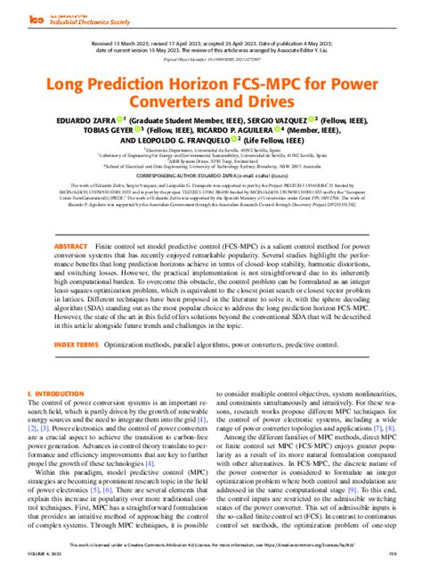 Pdf Long Prediction Horizon Fcs Mpc For Power Converters And Drives
