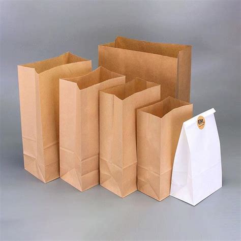 ถุงกระดาษน้ำตาล อเนกประสงค์ แบบพับข้าง แบบเคลือบกันน้ำ น้ำมัน แพ็ค 100