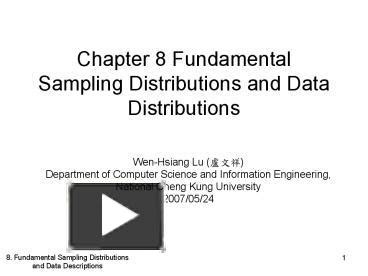 Chapter Fundamental Sampling Distributions And Data Distributions Presentation Free To View