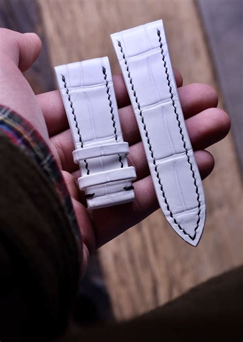 White Alligator Leather Strap