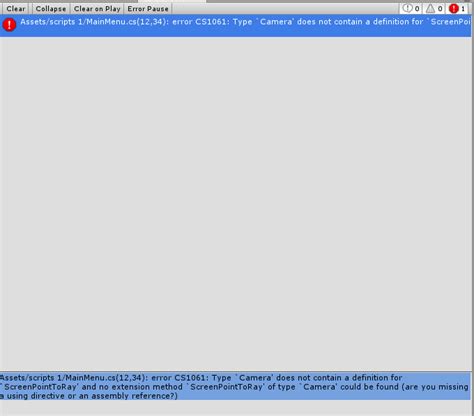 Screenpointtoray Doesnt Work Questions And Answers Unity Discussions