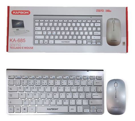 Conjunto Teclado Mouse Sem Fio Slim Wireless Kapbom Ka 685 Frete grátis