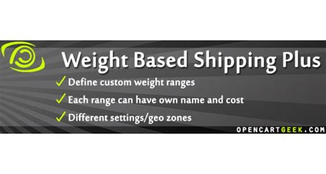 Opencart Weight Based Shipping Plus