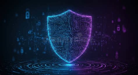 Un Escudo Digital Que Brilla Intensamente Ilustrando La Seguridad En