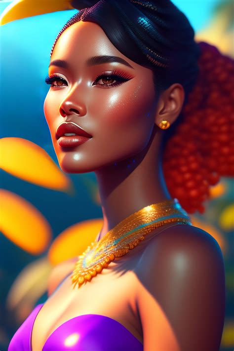 Lexica A Beautiful Fashion Woman Of Love Tropical Sea Background