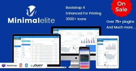خرید و قیمت دانلود قالب مدیریتی Minimal Elite بر پایه Bootstrap 4 ترب