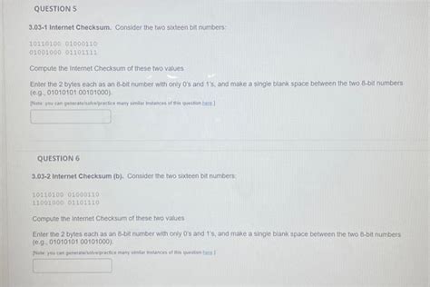 Solved 303 1 Internet Checksum Consider The Two Sixteen