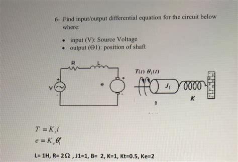 Solved 6 Find Inputoutput Differential Equation For The