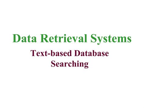 Data Retrieval Systems Pdf