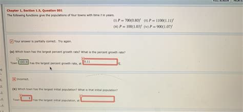 Solved The Following Functions Give The Populations Of Four