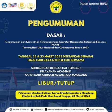 Pengumuman Libur Hari Raya Nyepi And Cuti Bersama Akademi Keperawatan