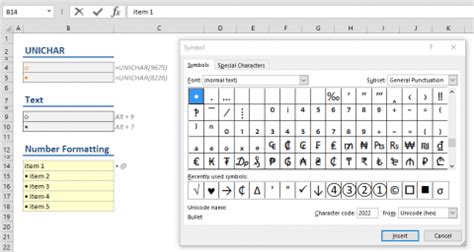 How To Create Bullet Points In Excel
