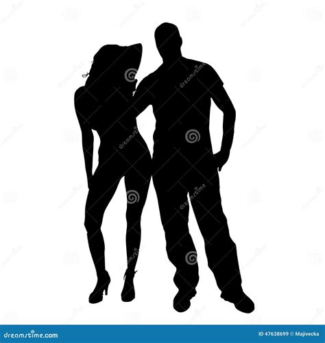 Vector Silhouette Of A Man With A Woman Stock Vector Image 47638699
