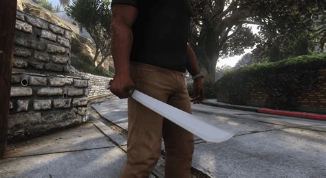 Silver Steel Machete Retexture GTA5 Mods