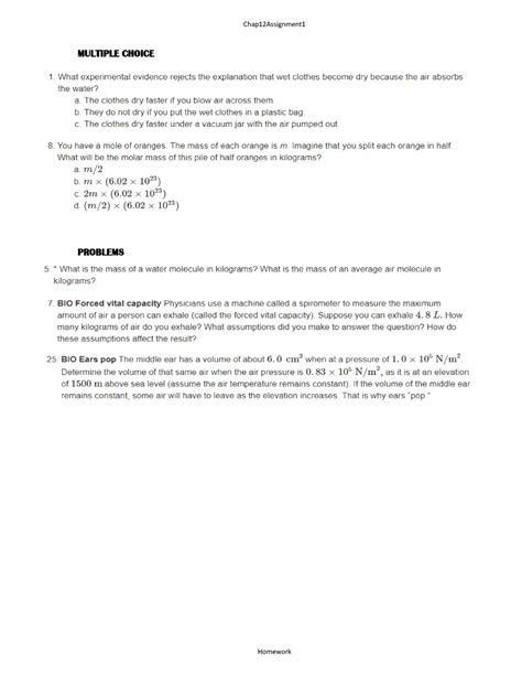 Chap12assignment 1 Chapter 12 Homework Assignment 1 Problems Chap12assignment Multiple