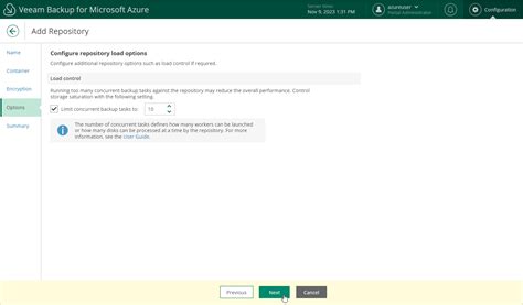 Step 5 Configure Load Options Veeam Backup For Microsoft Azure Guide