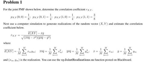 Solved Problem For The Joint PMF Shown Below Determine Chegg Com