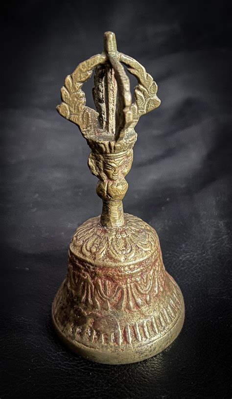Chinese Ritual Bell Buddhist Ritual Hand Bell Tibet Brass Bell With