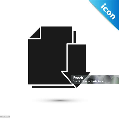 黑色文檔下載圖示隔離在白色背景上檔文檔符號 向量插圖向量圖形及更多下載圖片 下載 互聯網 形狀 Istock