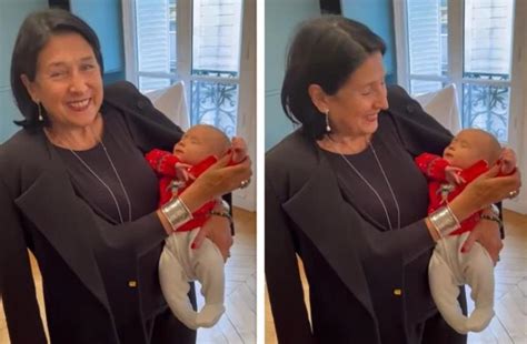 გაბრიელთან პირველი ხანმოკლე შეხვედრა სალომე ზურაბიშვილი შვილიშვილთან ერთად გადაღებულ ვიდეოს