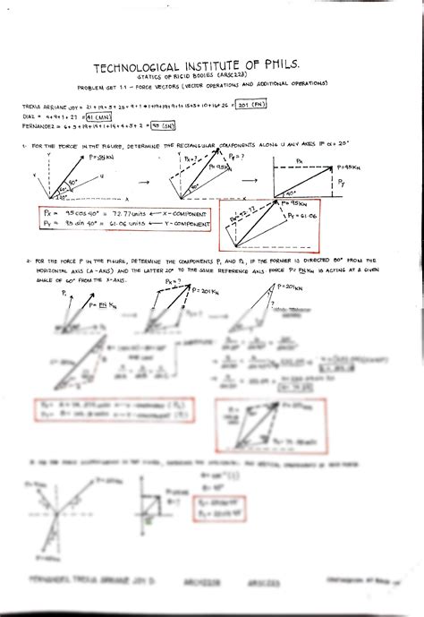 Solution Problem Set 1 1 Vector Operations And Resultant Of Force