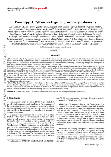 Pdf Gammapy A Python Package For Gamma Ray Astronomy