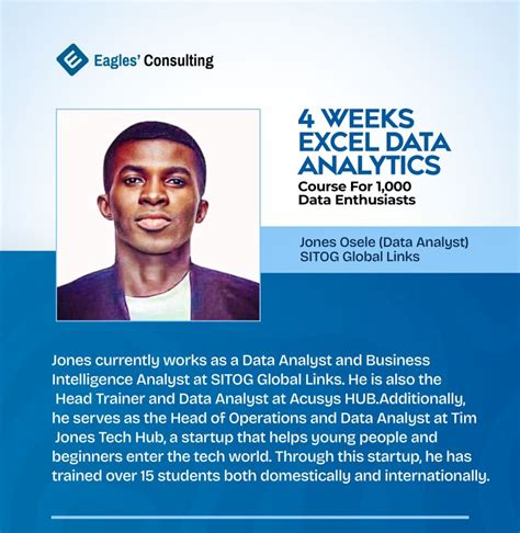 Meet Jones Osele —one Of The Instructors For The Free Excel Data Analytics Michael Adeyeye