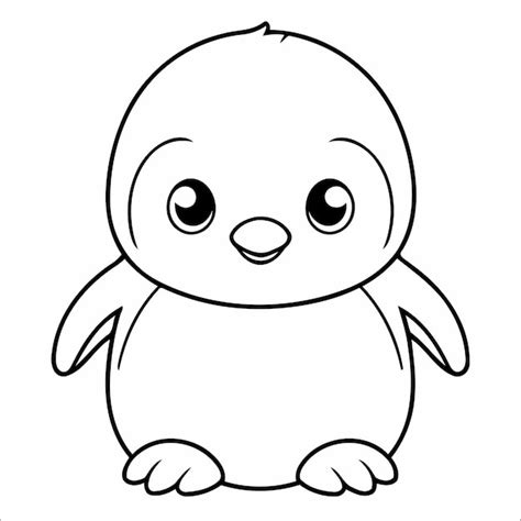어린이를 위한 31 귀여운 펭귄 카와이 벡터 색칠 공부 페이지 프리미엄 벡터