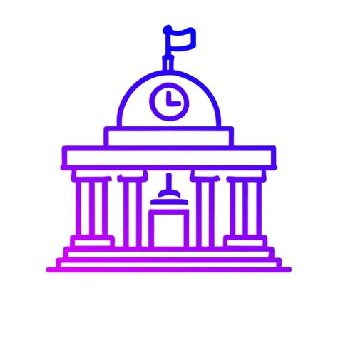 University Building Icon Outline Gradient Premium Ai Generated Vector